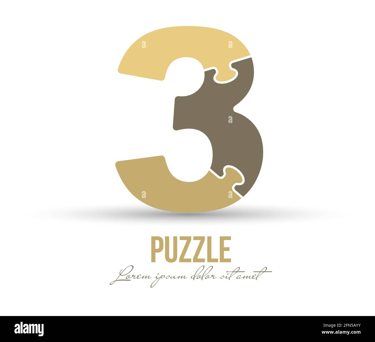 Number 3 is made up of puzzles. Vector illustration for logo, brand ...