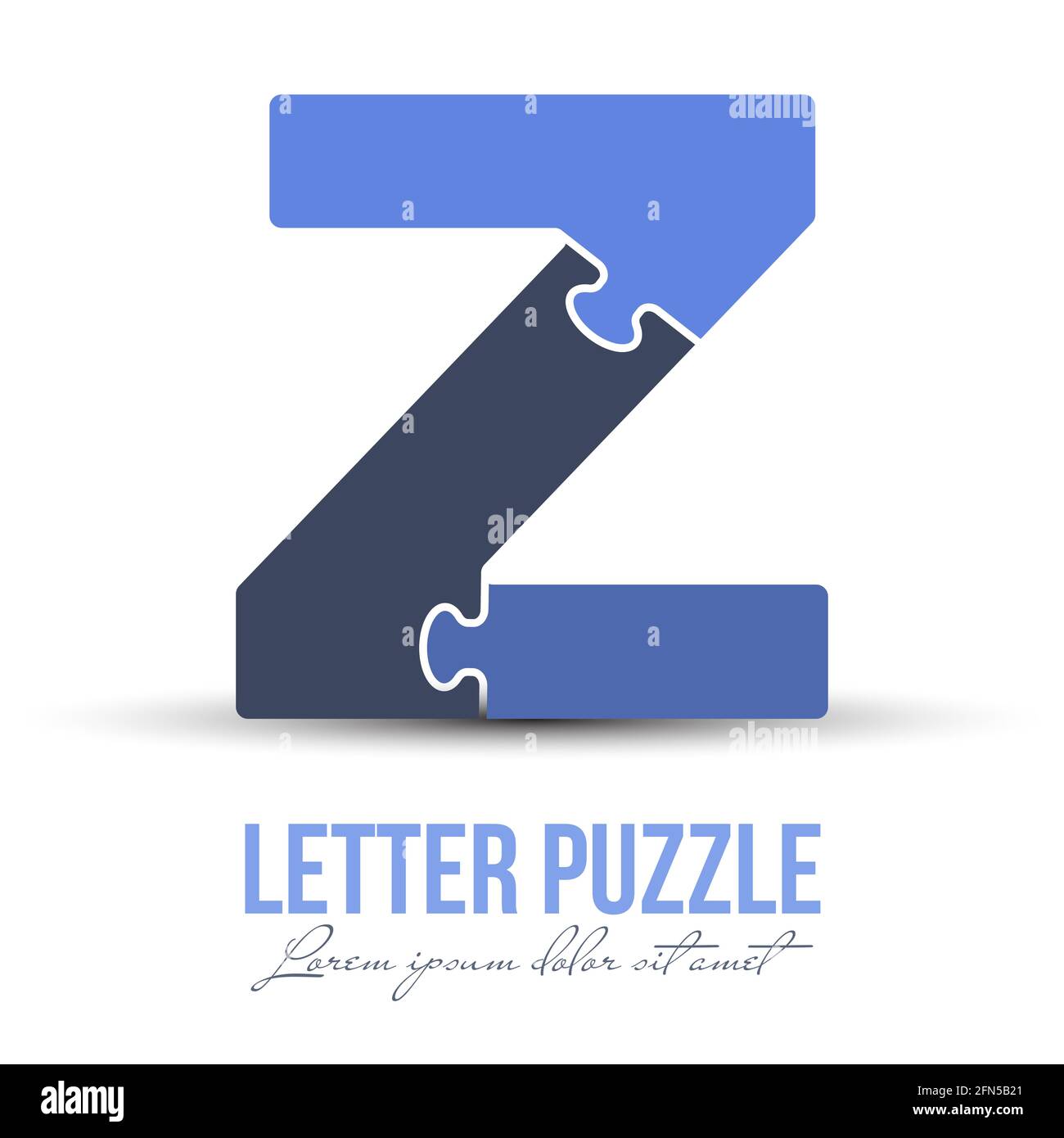 Letter Z is made up of puzzles. Vector illustration for logo, brand ...