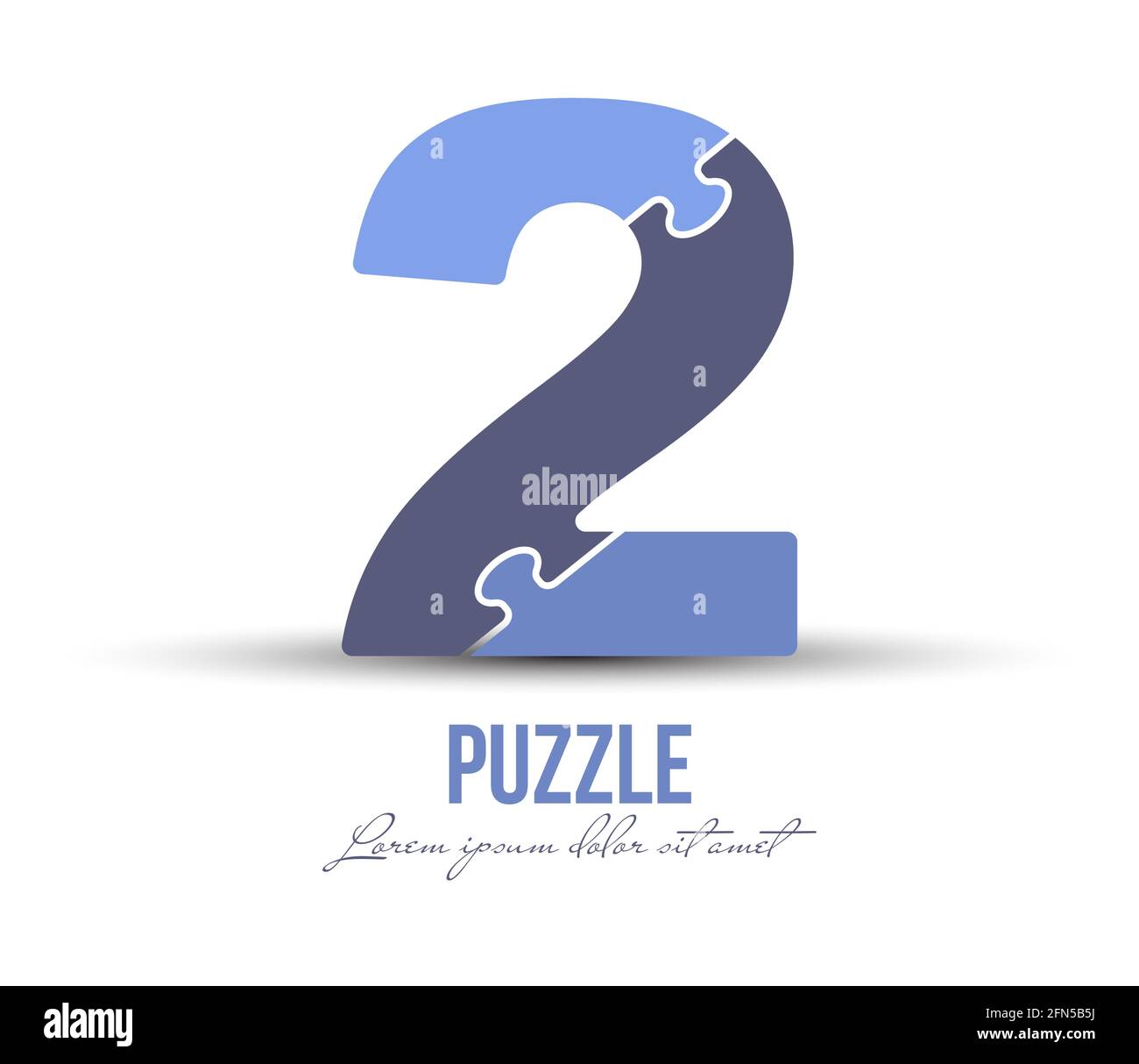 Number 2 is made up of puzzles. Vector illustration for logo, brand ...