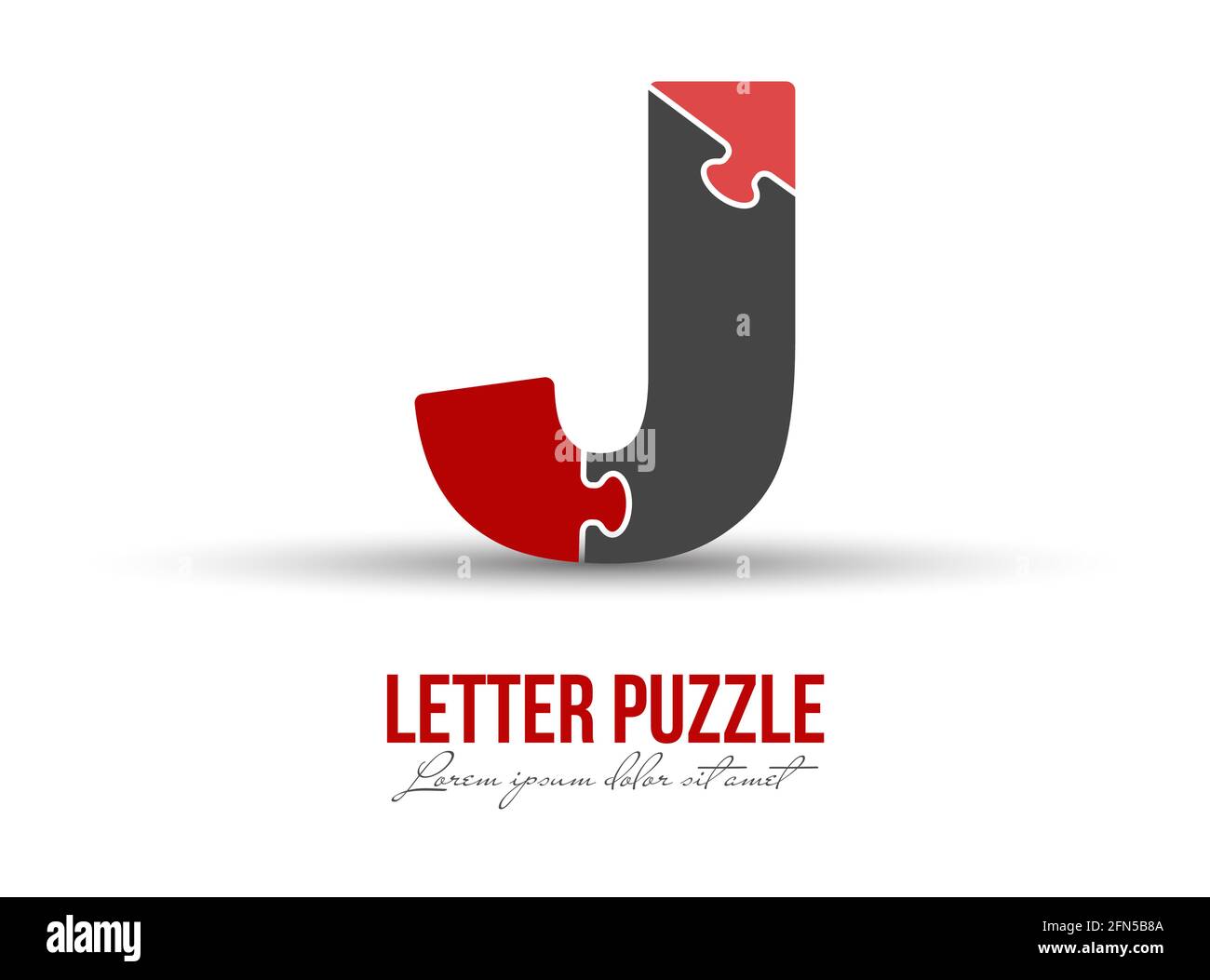 Letter J is made up of puzzles. Vector illustration for logo, brand ...