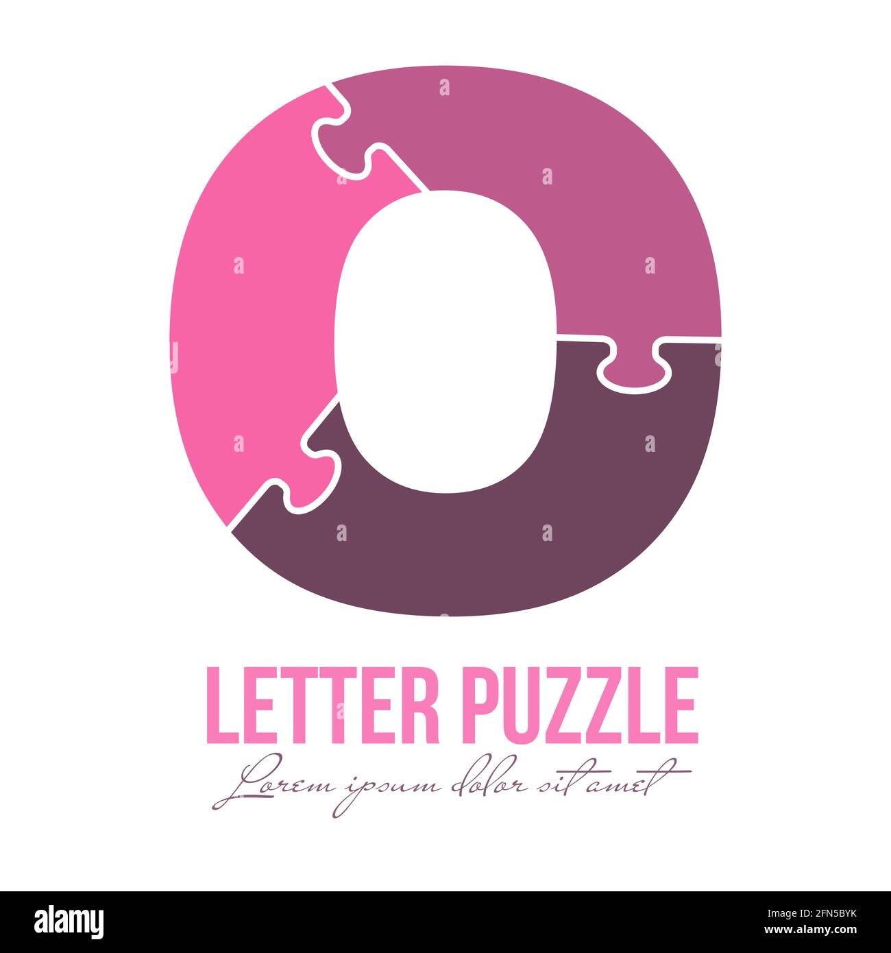 Letter O is made up of puzzles. Vector illustration for logo, brand ...