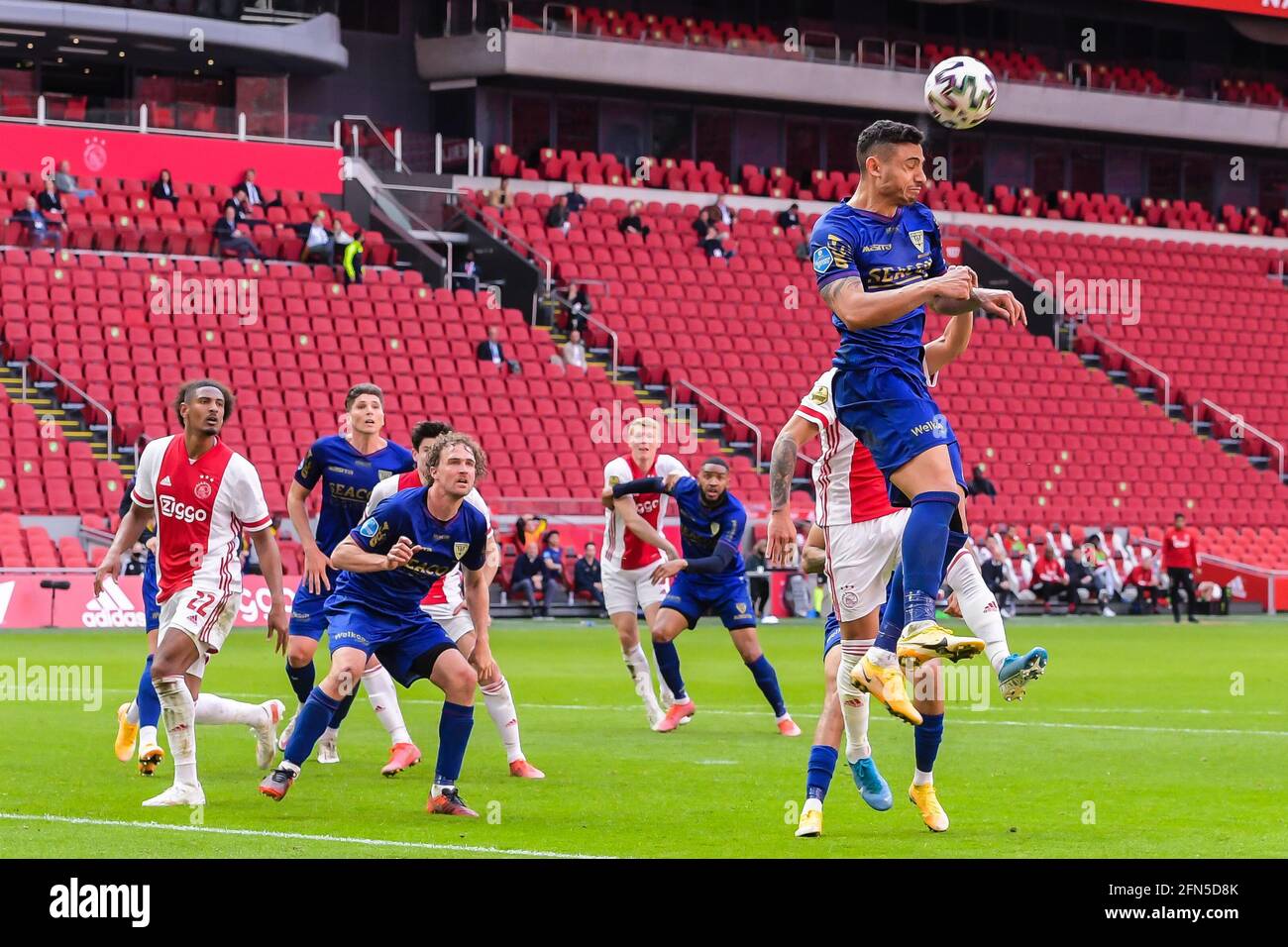 AMSTERDAM, NETHERLANDS - MAY 13: Lisandro Martinez of Ajax, Georgios ...