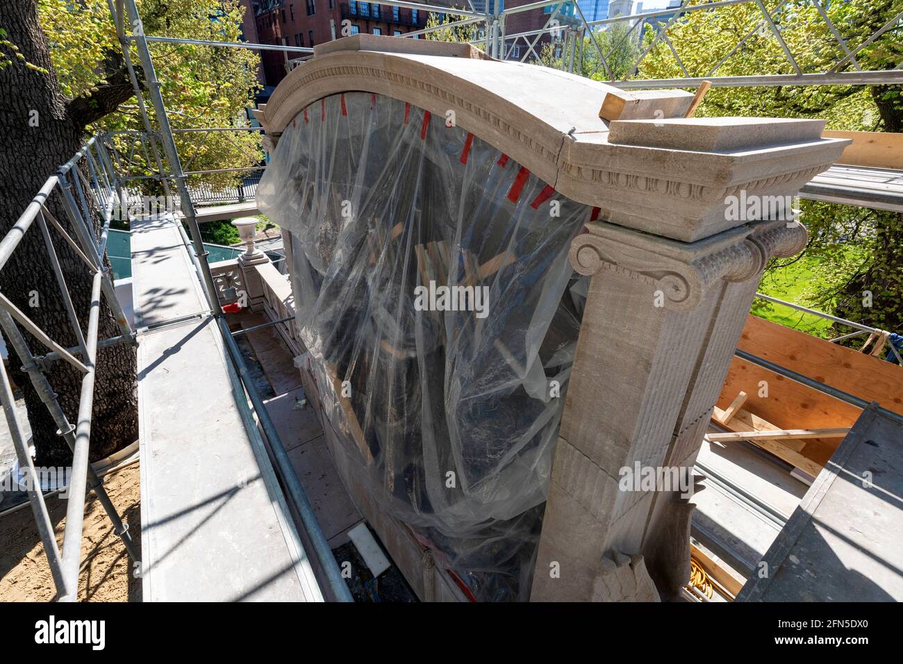Restoration of the bronze relief sculpture of Robert Gould Shaw and the ...