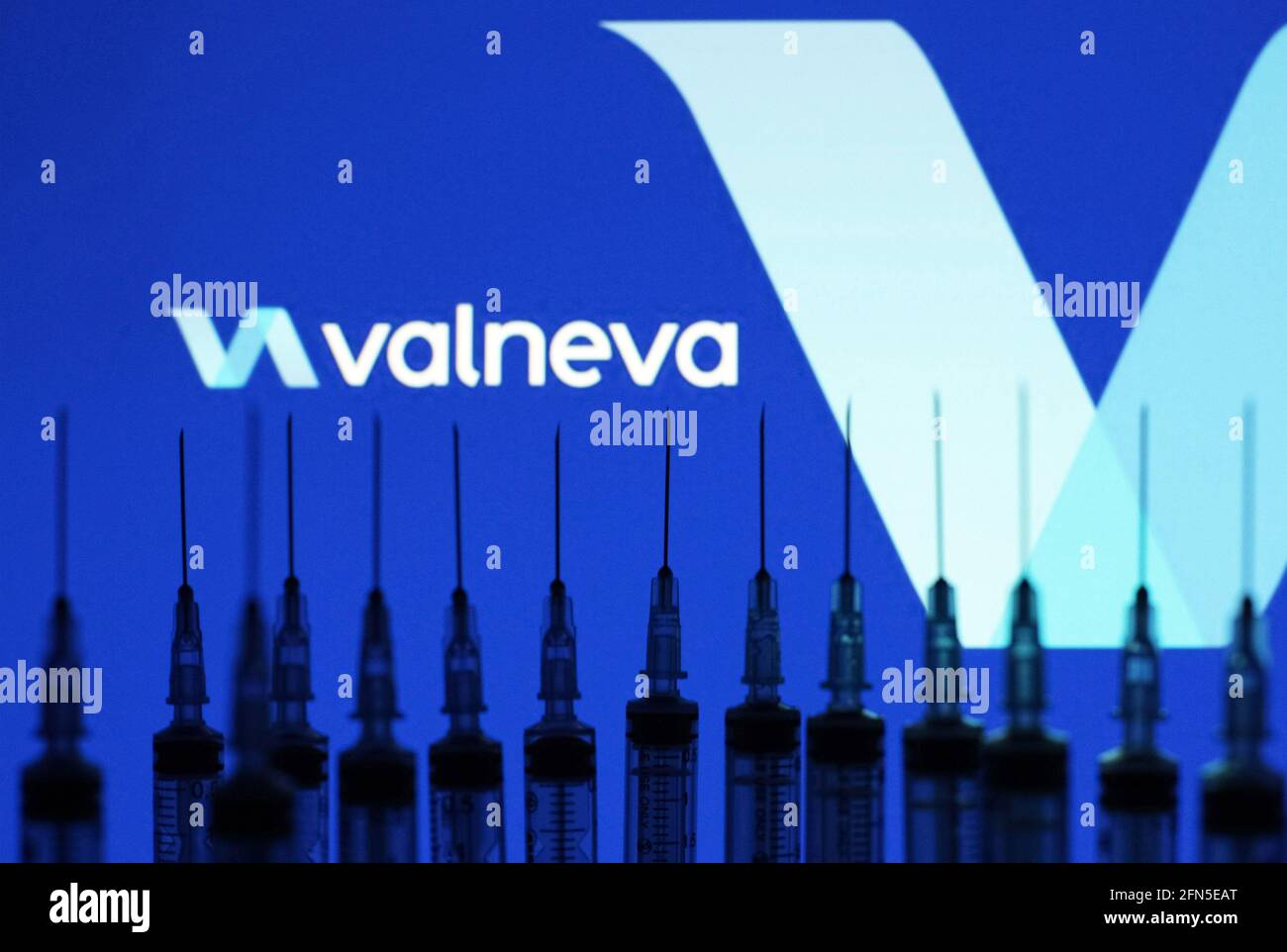 Kiev, Ukraine. 13th May, 2021. Medical syringes are pictured in front ...