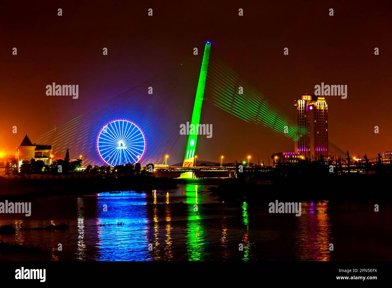 Travel vietnam landscape sunset danang sky architecture city asia ...