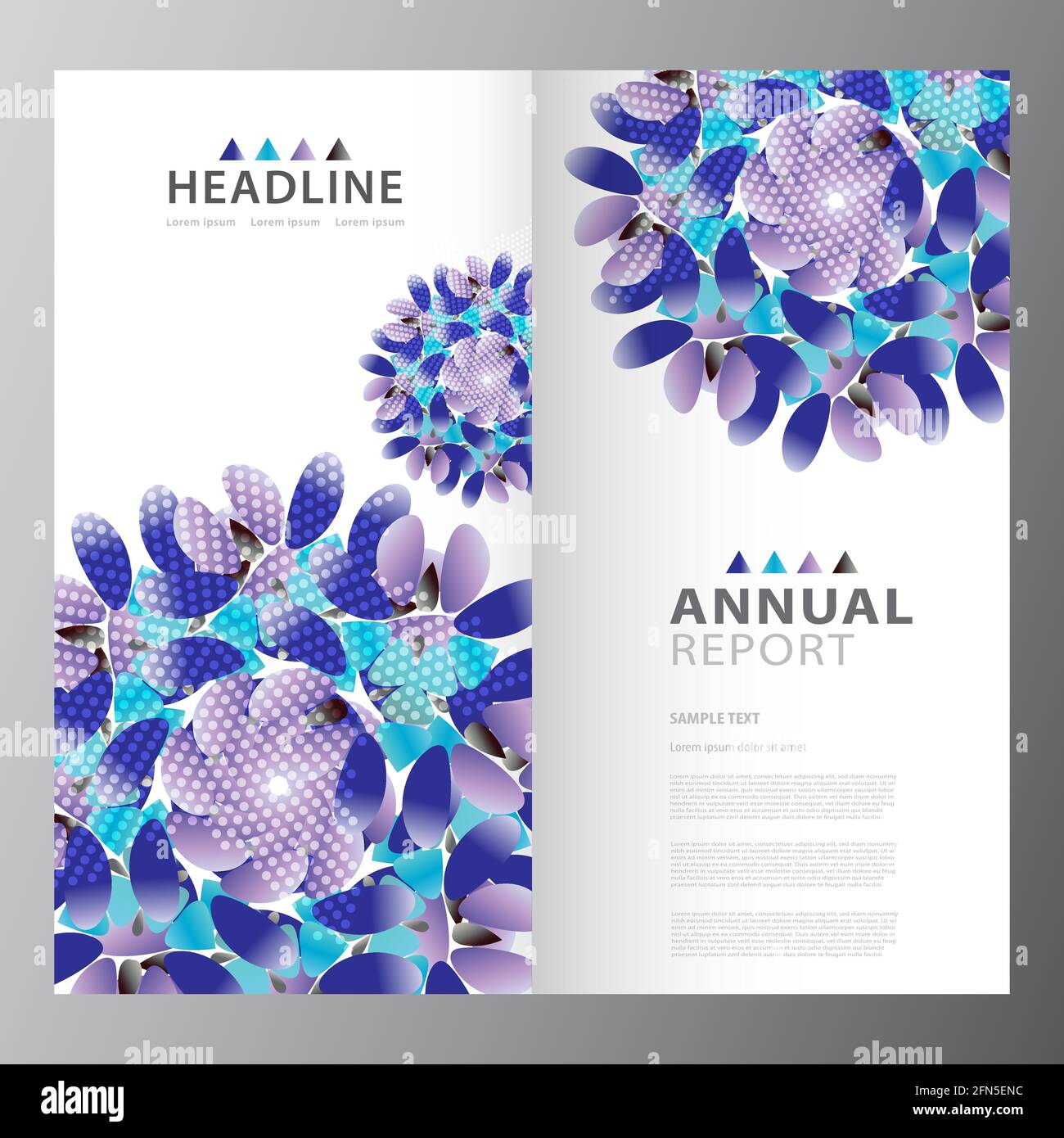 Annual colorful business report template design layout Stock Vector ...