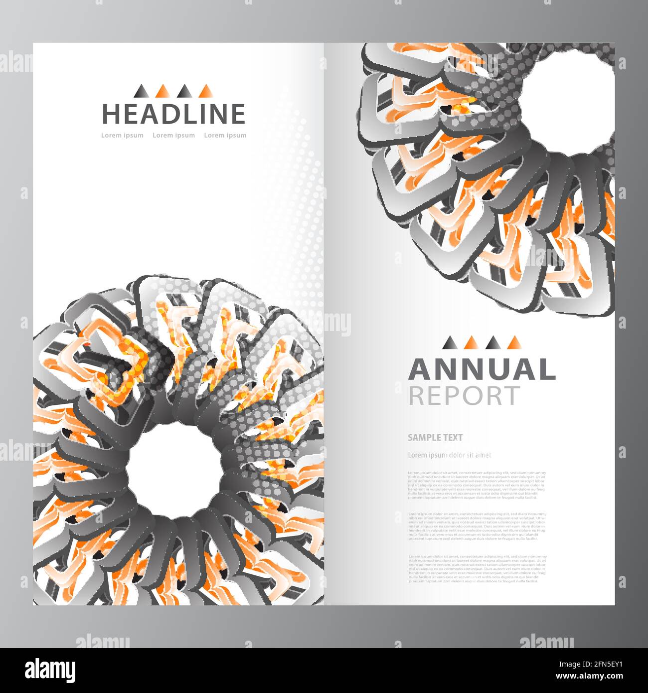 Annual colorful business report template design layout Stock Vector ...