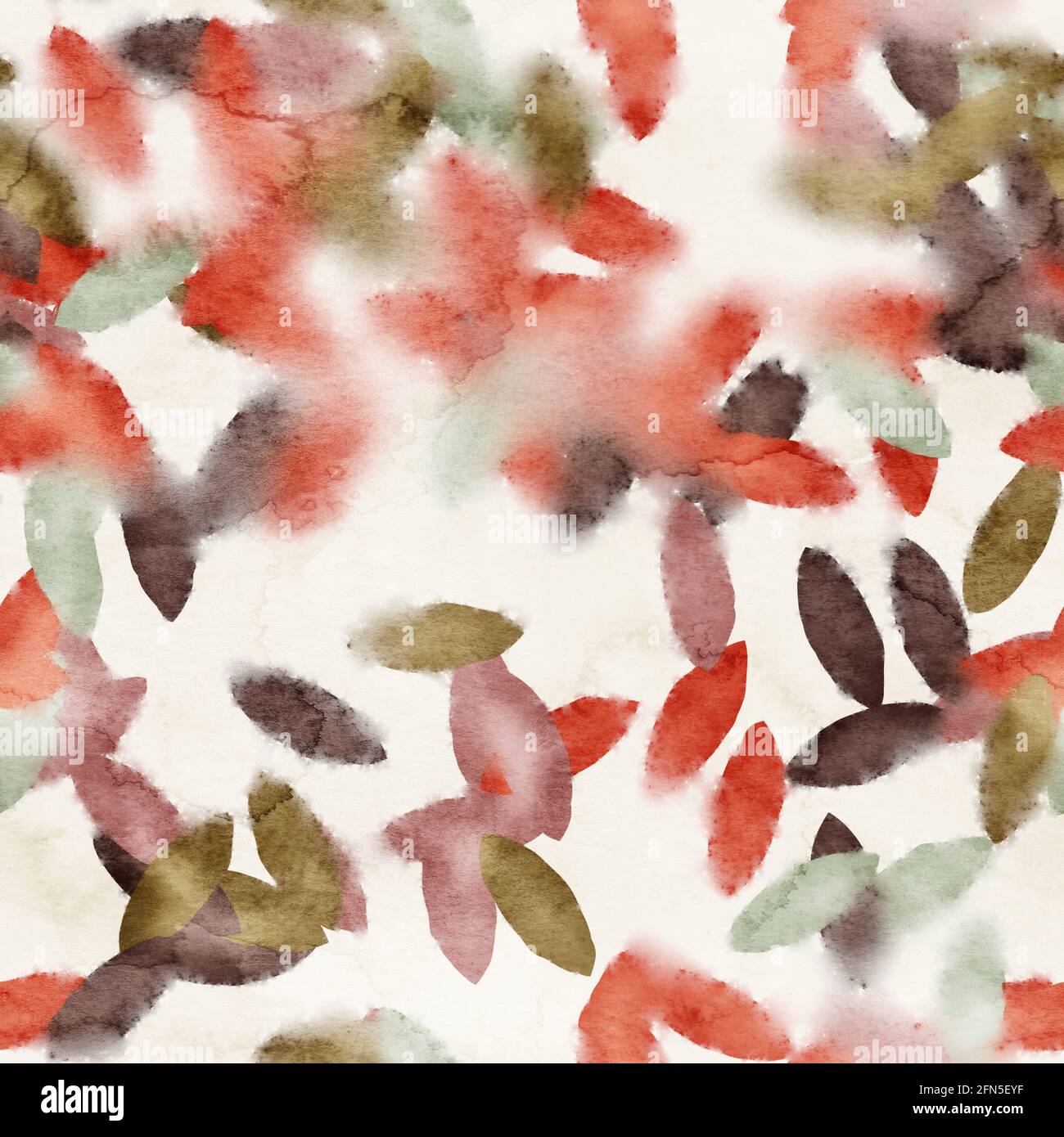 Seamless watercolor leaves trendy chic pattern for surface print Stock ...