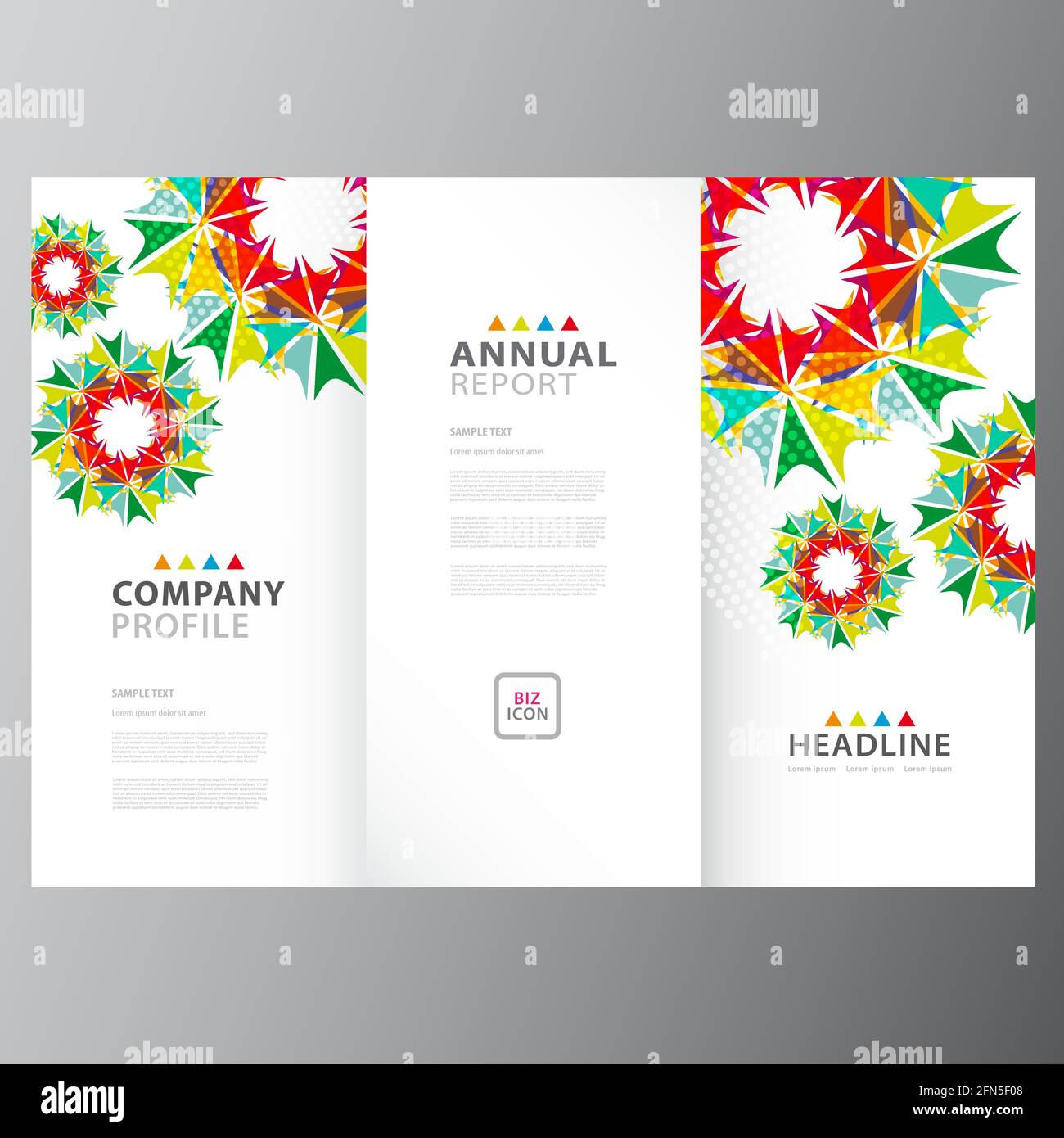 Annual colorful business report template design layout Stock Vector ...