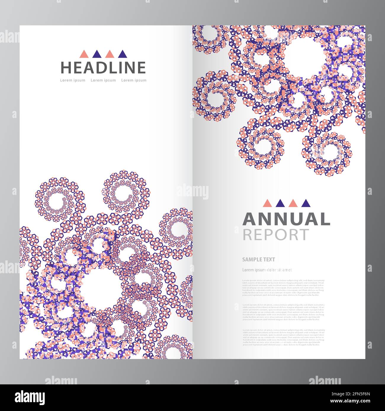 Annual colorful business report template design layout Stock Vector ...