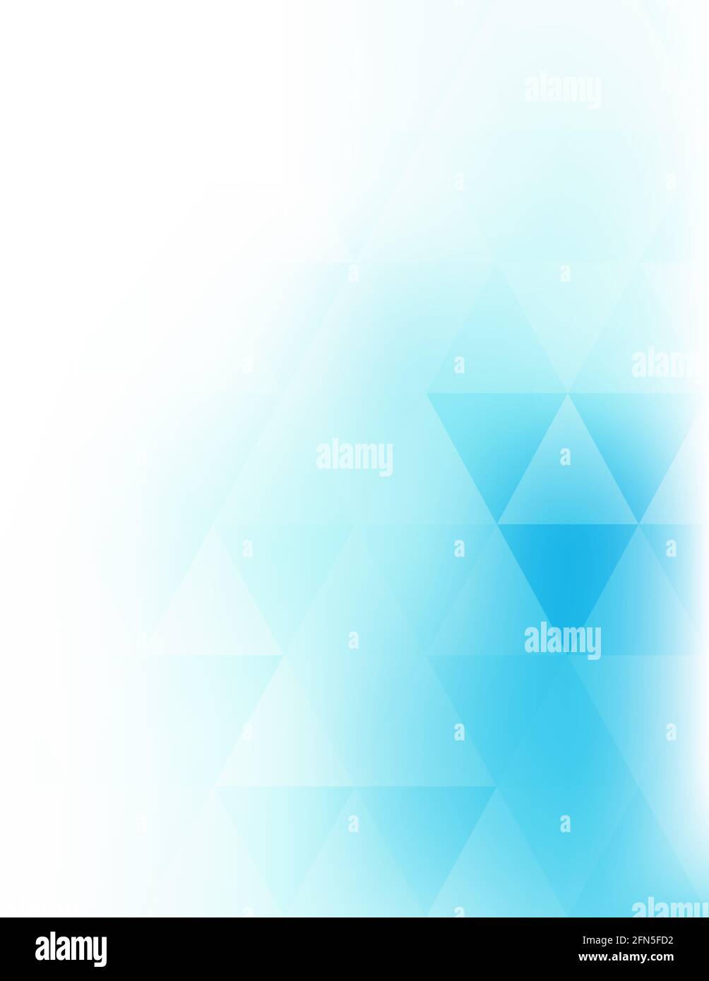 Abstract soft vertical background with bright blue triangles on a white ...