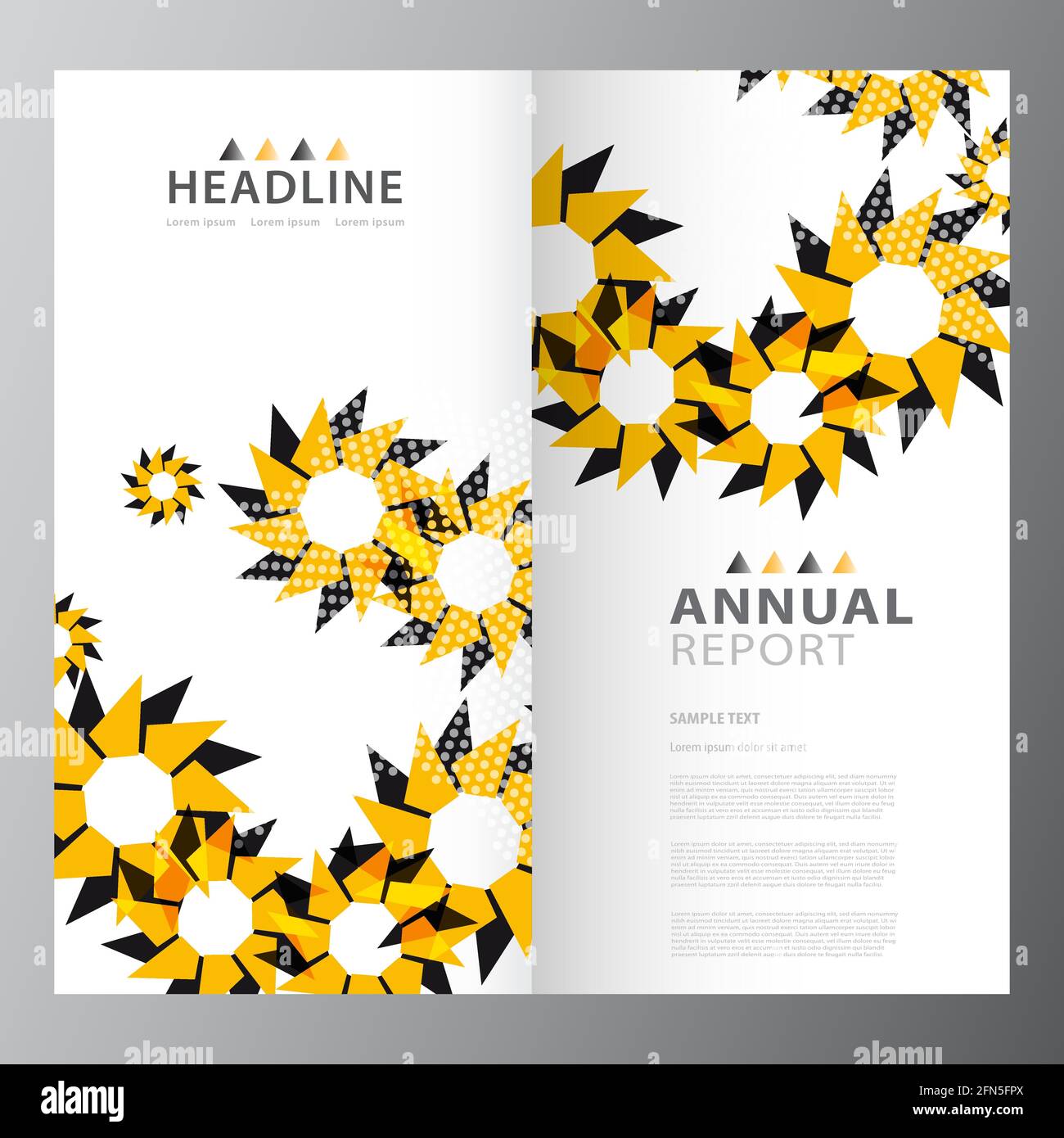 Annual colorful business report template design layout Stock Vector ...