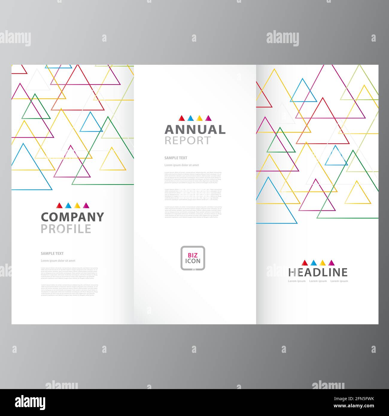 Annual colorful business report template design layout Stock Vector ...