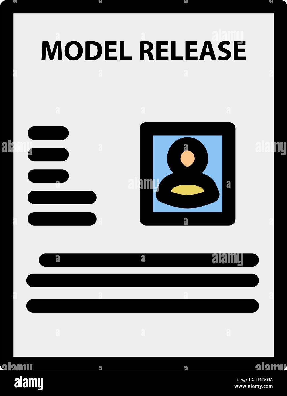 Icon Of Model Release Document. Editable Bold Outline With Color Fill ...