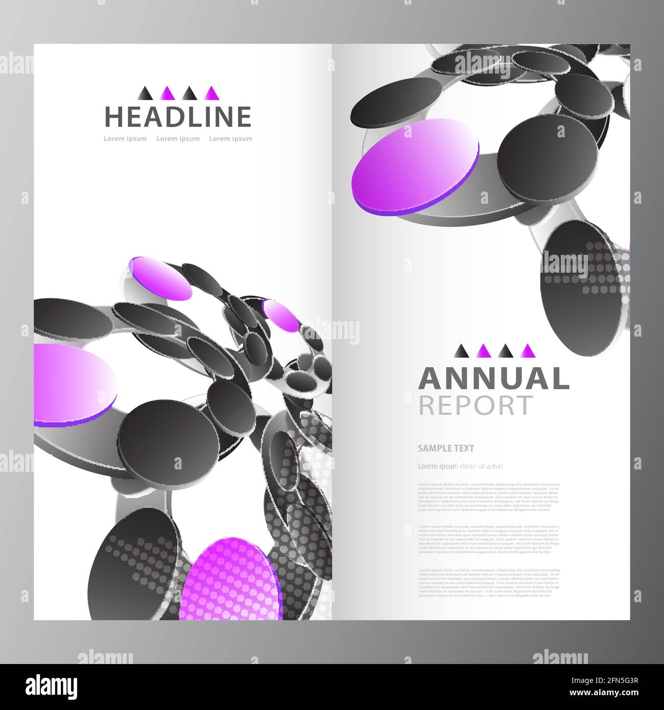 Annual colorful business report template design layout Stock Vector ...
