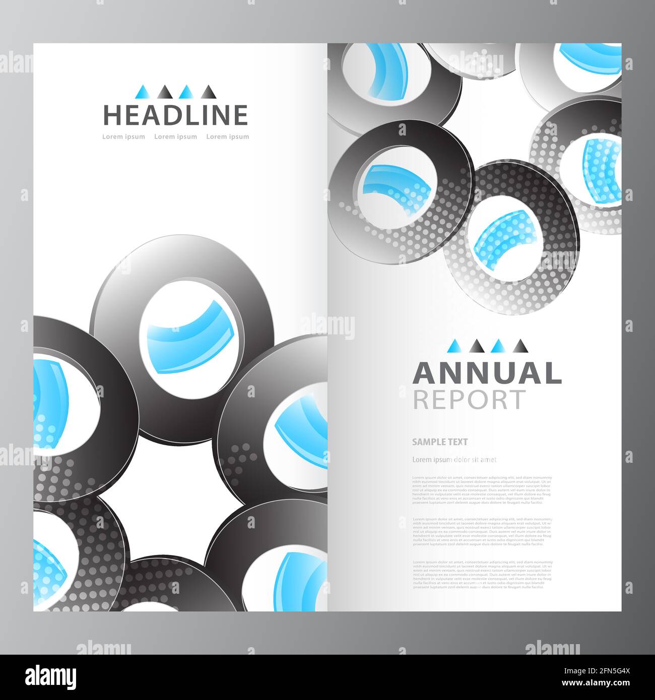 Annual colorful business report template design layout Stock Vector ...