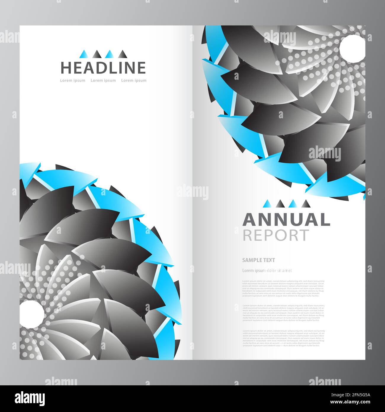 Annual colorful business report template design layout Stock Vector ...