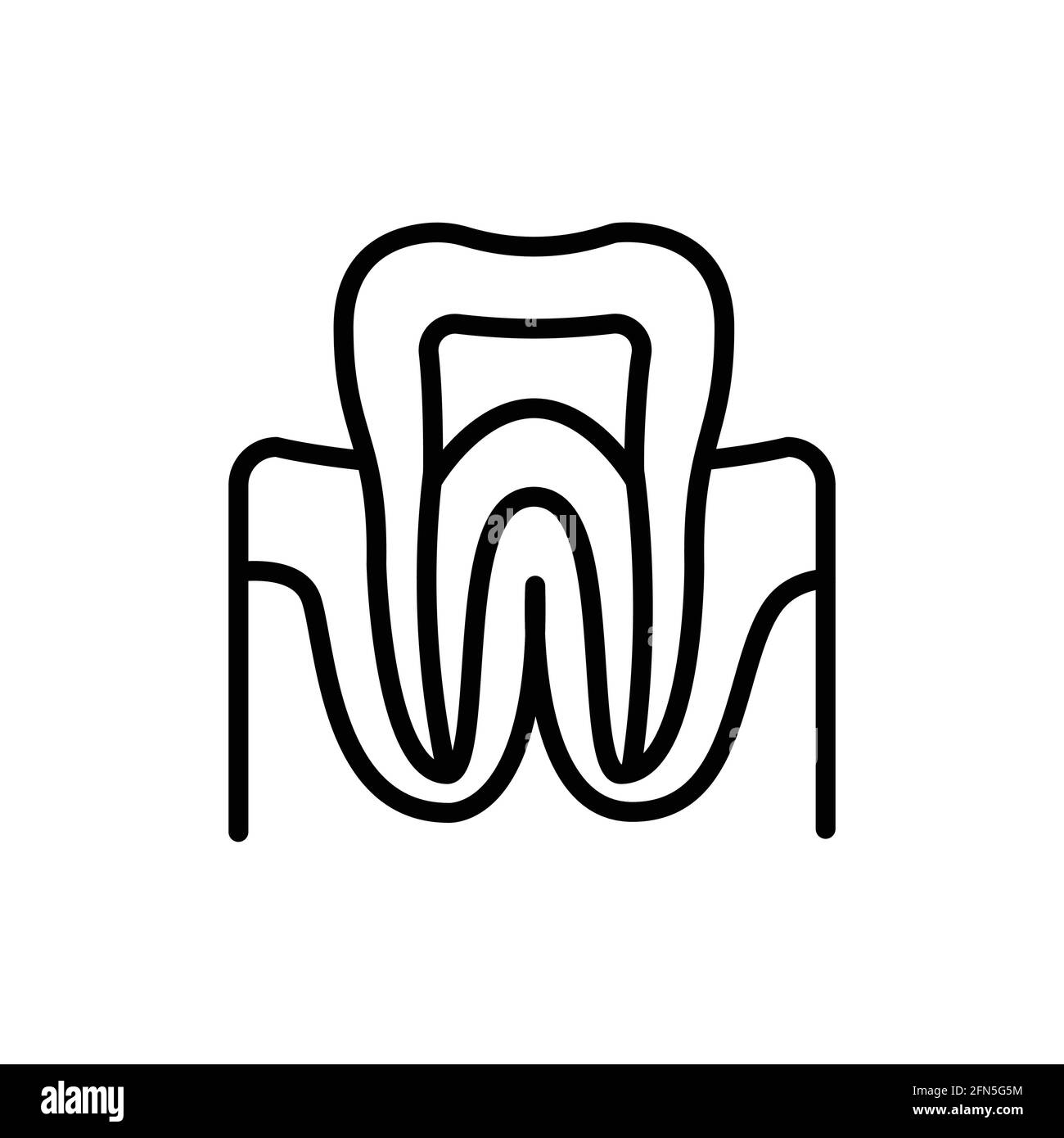 Gingivitis Color Line Icon Isolated Vector Element Outline Pictogram For Web Page Mobile App