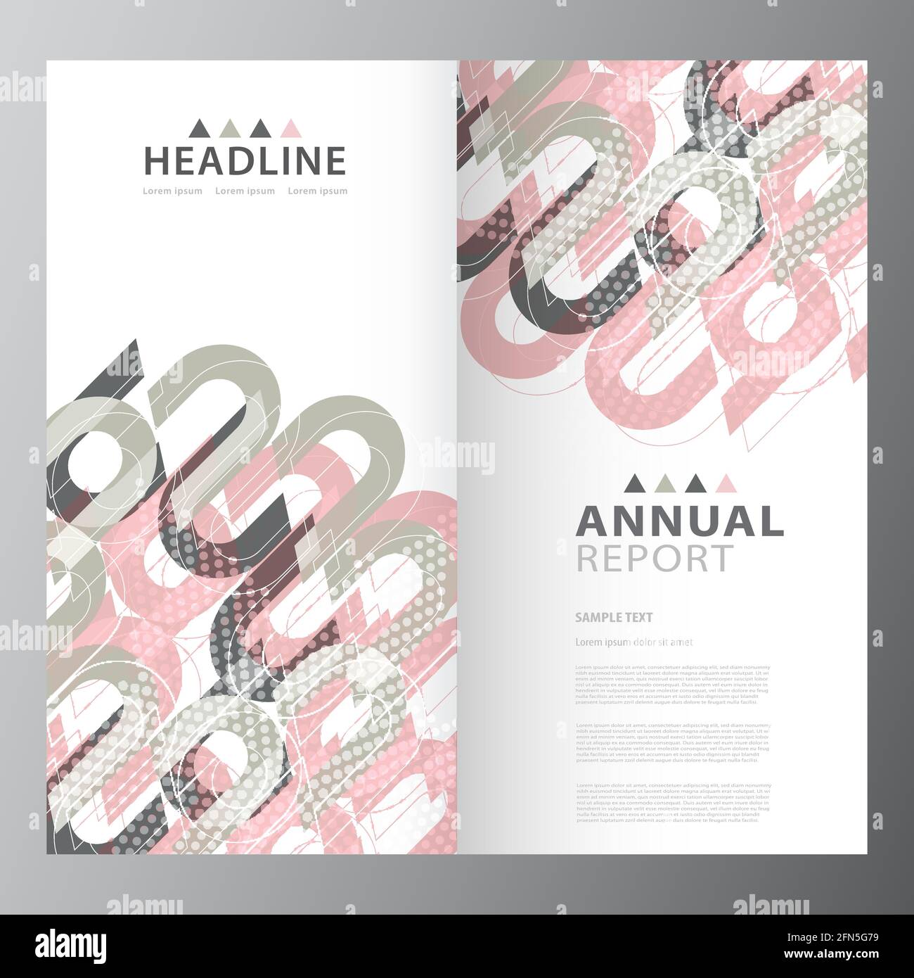 Annual colorful business report template design layout Stock Vector ...
