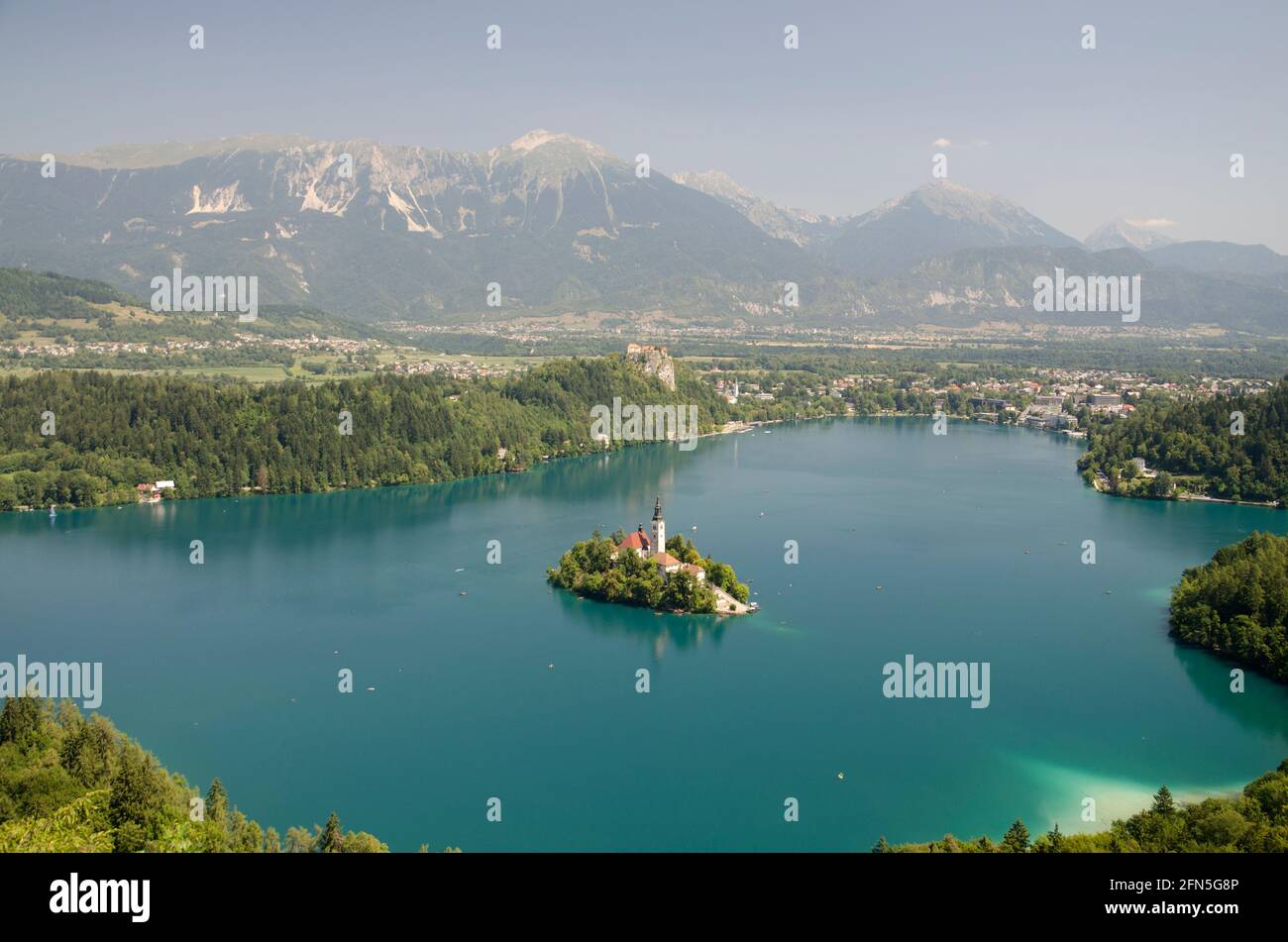 Aerial view bled lake upper hi-res stock photography and images - Alamy