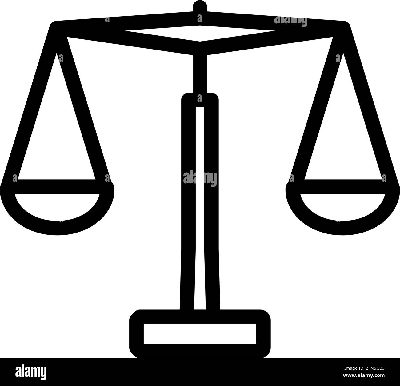 Justice Scale Icon. Editable Bold Outline Design. Vector Illustration ...