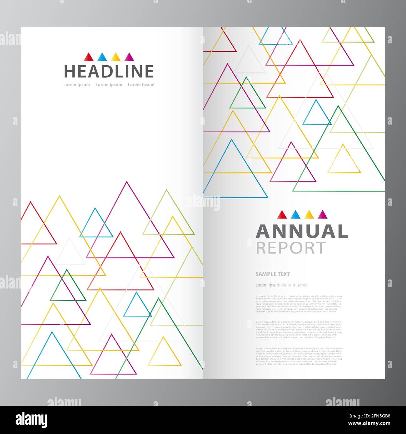 Annual colorful business report template design layout Stock Vector ...