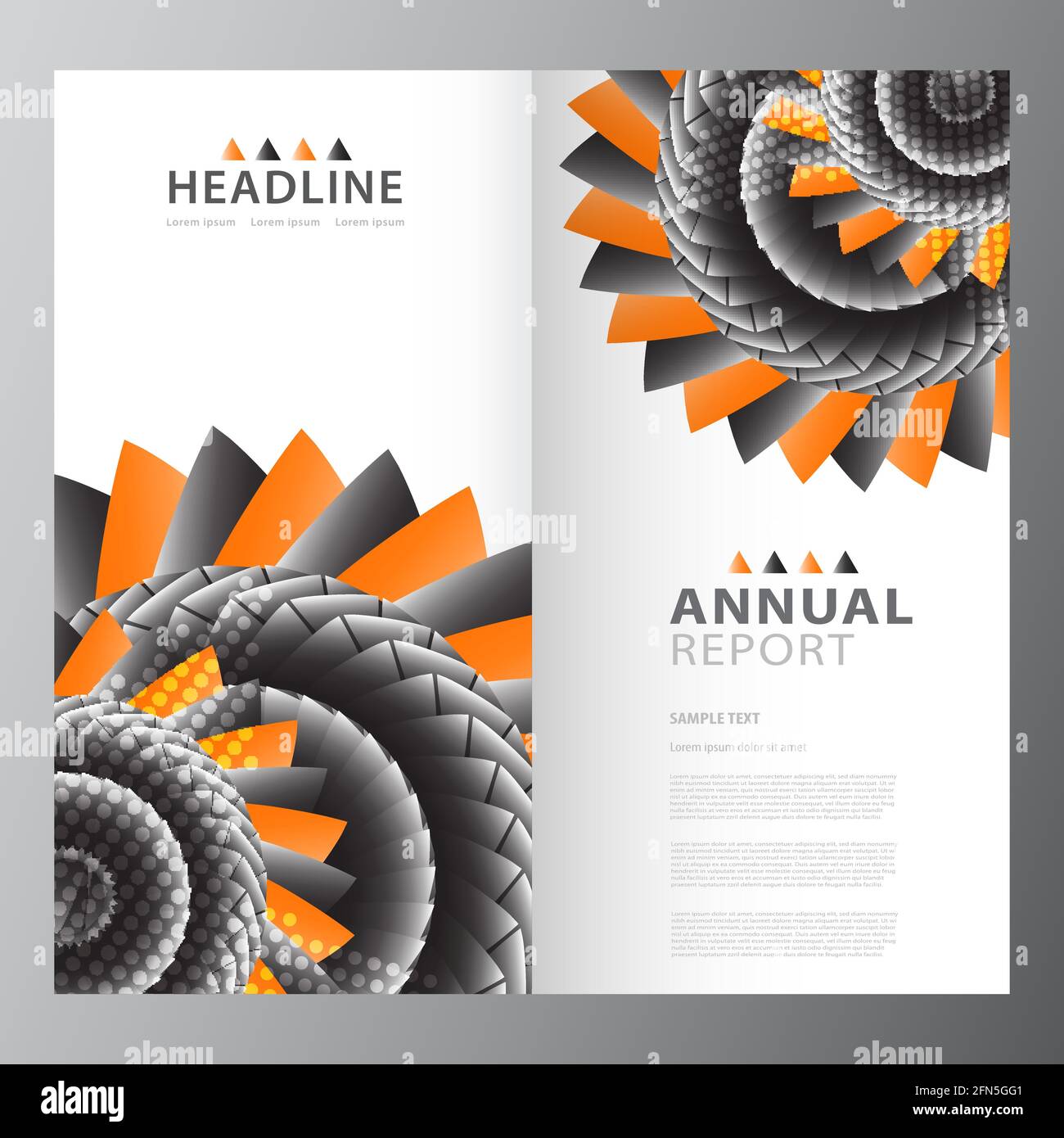 Annual colorful business report template design layout Stock Vector ...