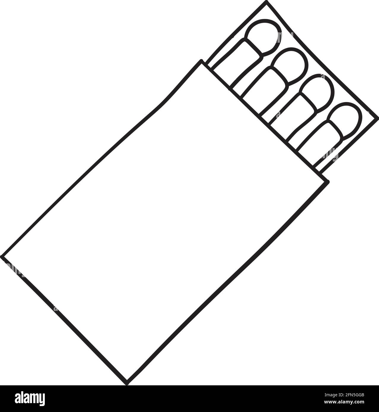 Icon Of Match Box. Hand Drawn Sketch Design. Vector Illustration Stock ...