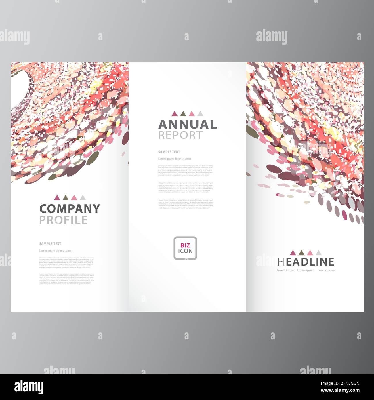 Annual colorful business report template design layout Stock Vector ...