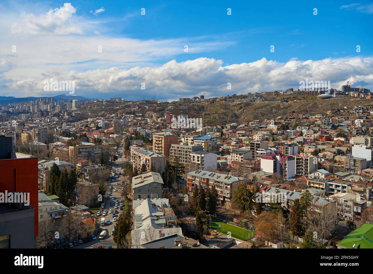 City landscape, architecture of Tbilisi. The capital of Georgia. Big ...