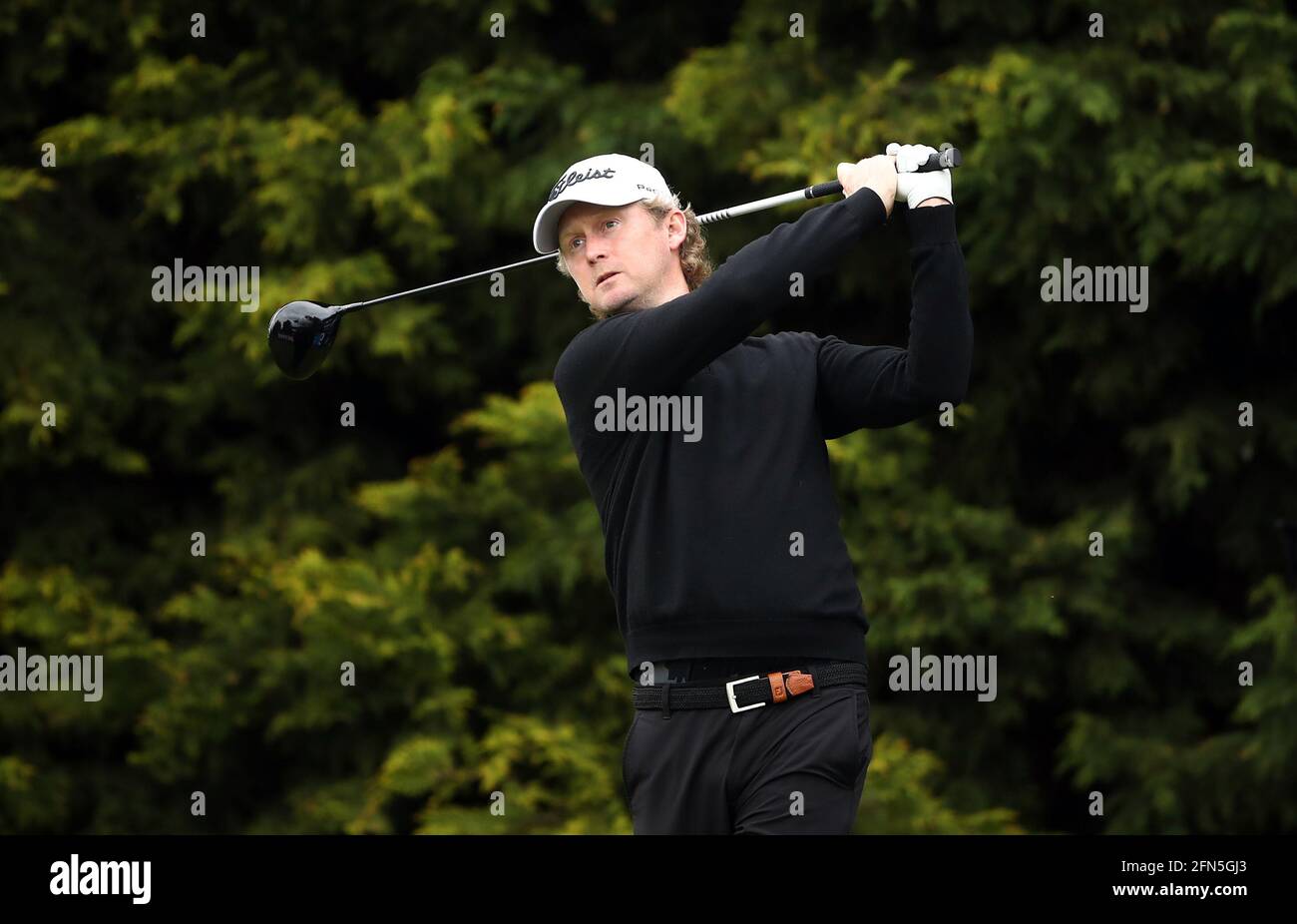 Justin Harding tees off on the ninth hole during day three of the ...