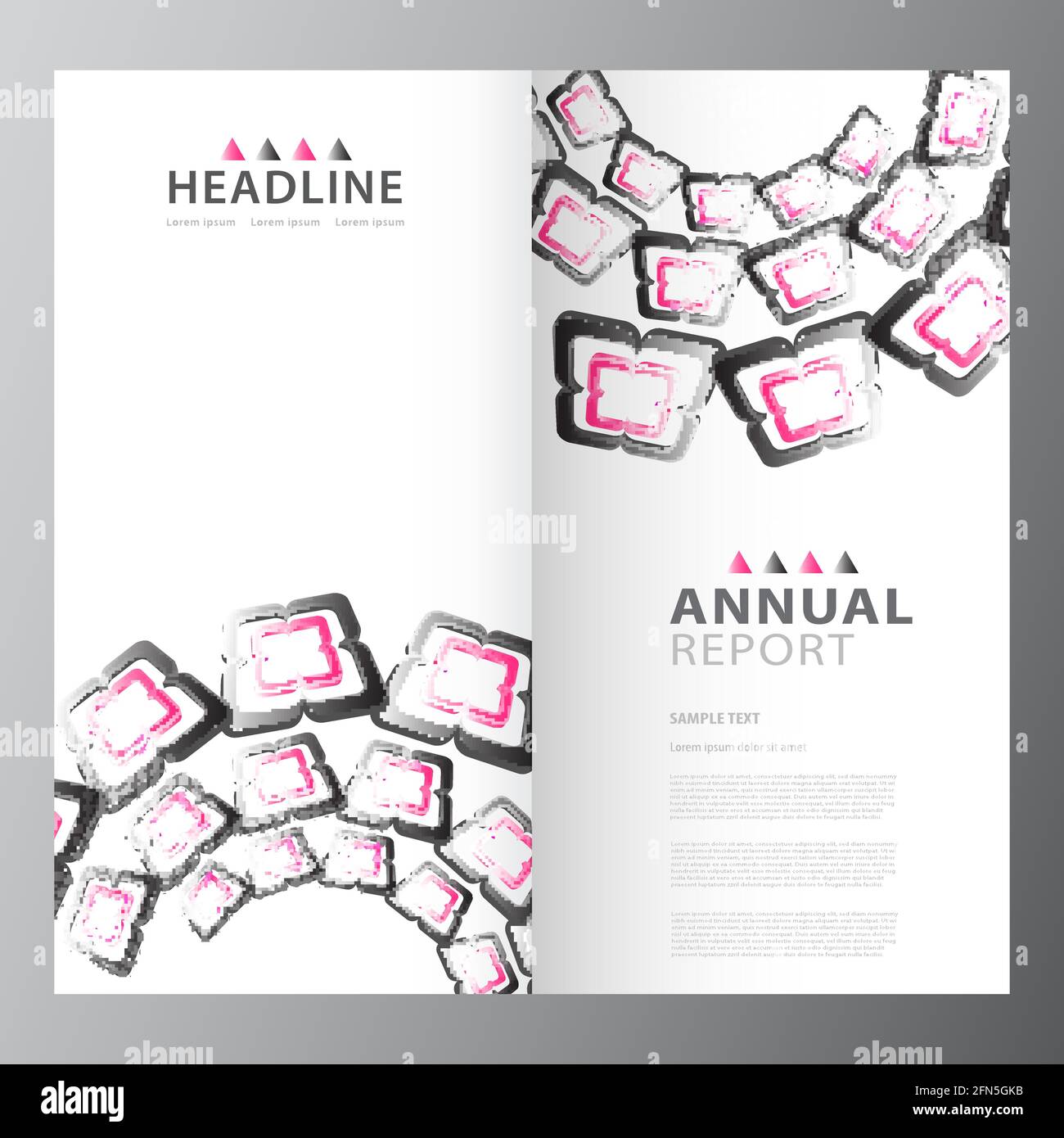 Annual colorful business report template design layout Stock Vector ...
