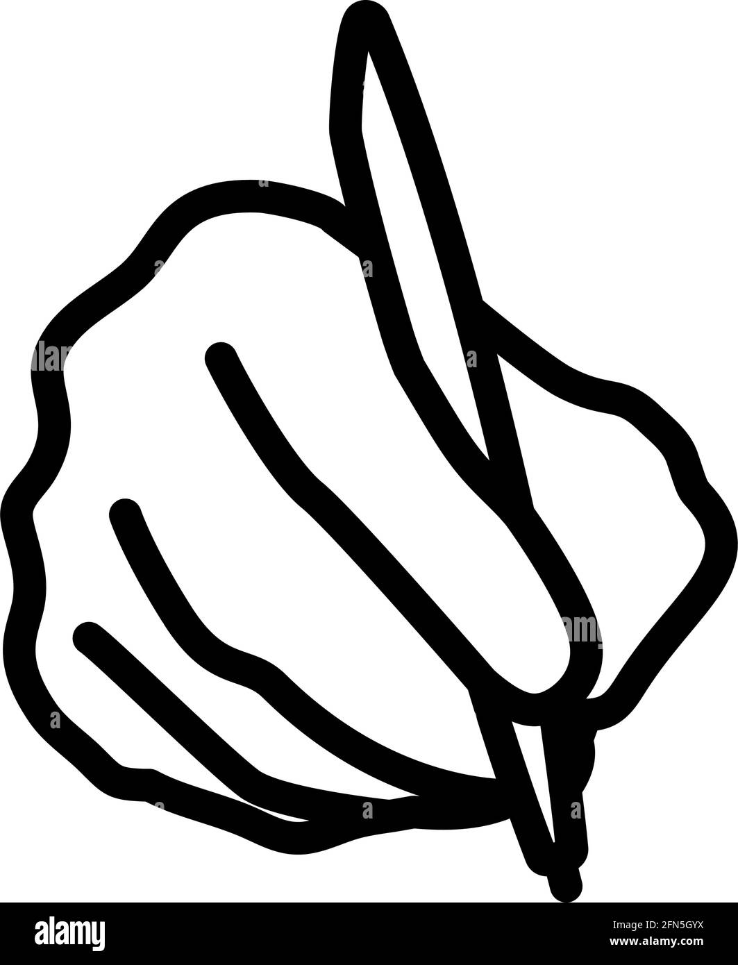 Signing Hand Icon. Editable Bold Outline Design. Vector Illustration ...