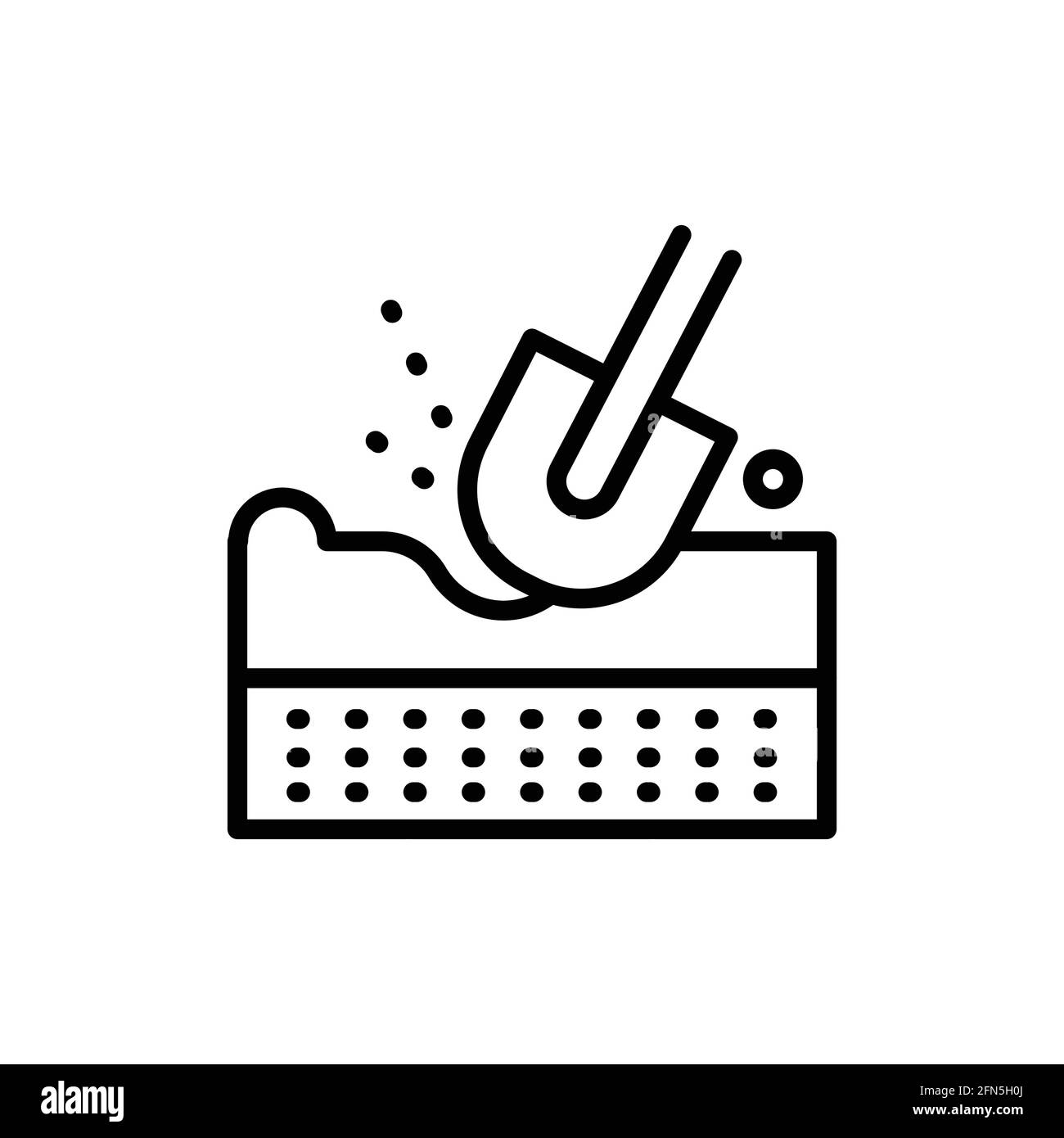 Dig Ground Color Line Icon Isolated Vector Element Outline Pictogram