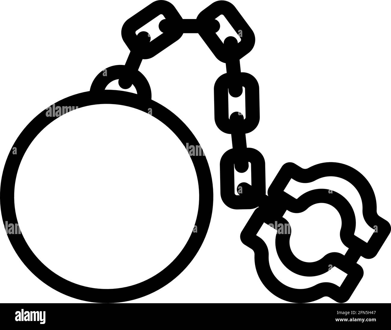 Fetter With Ball Icon. Editable Bold Outline Design. Vector ...