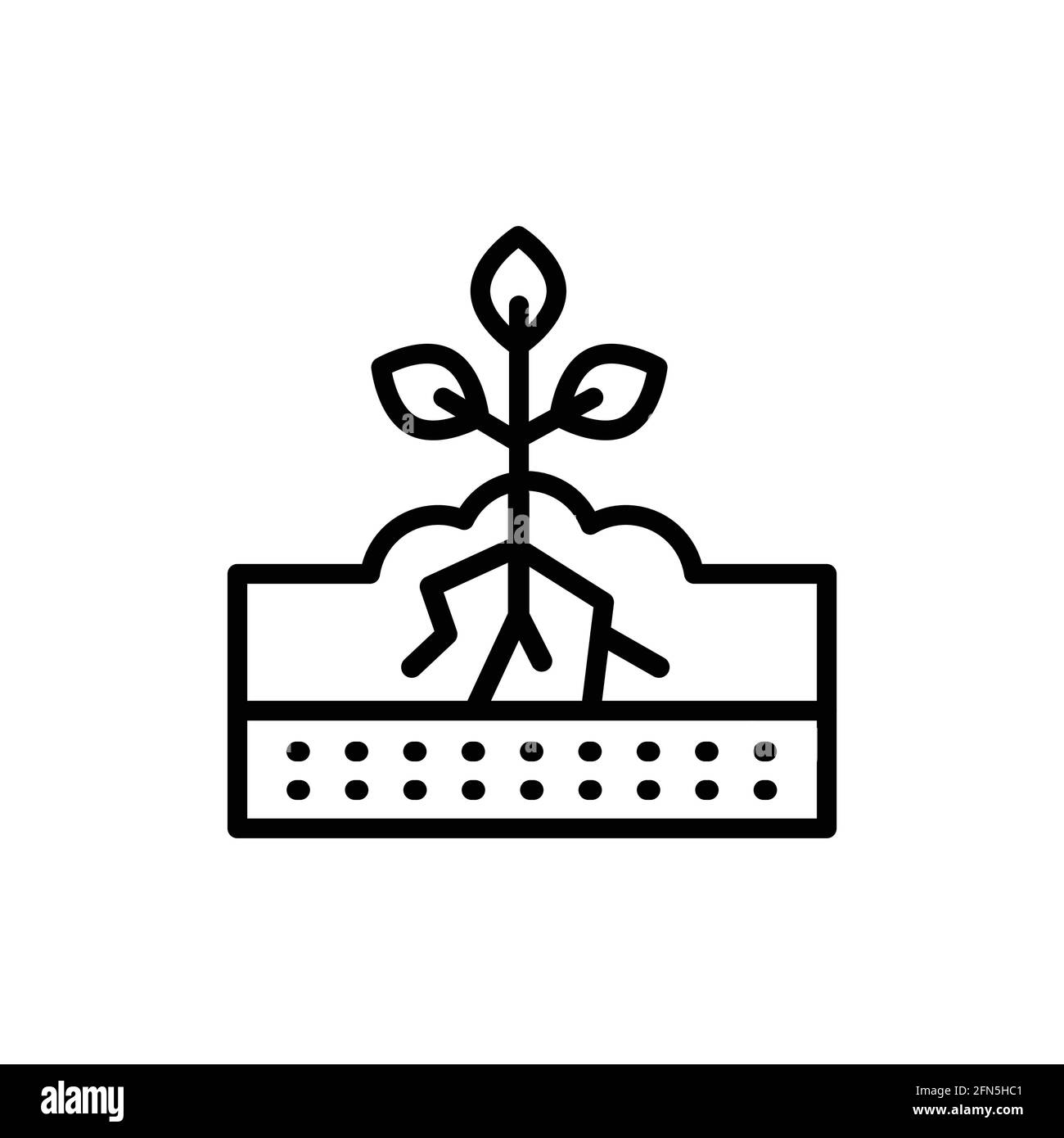 Watering soil color line icon. Isolated vector element. Outline ...