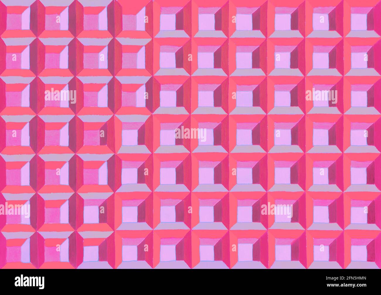 Cubes pattern mesh texture illustration. Hand drawn painting optical ...