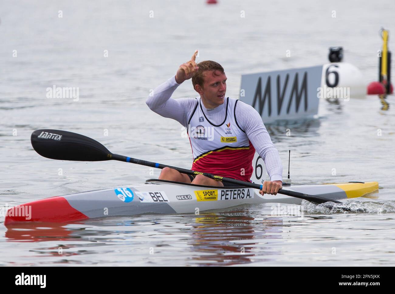 Belgian kayaker Artuur Peters pictured in action during the K1 Men ...