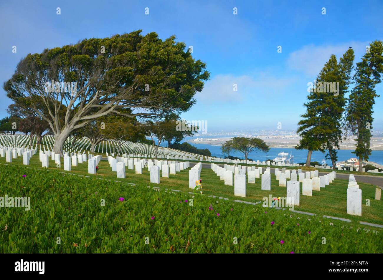 Landscape with scenic view of Fort Rosecrans National Cemetery ...