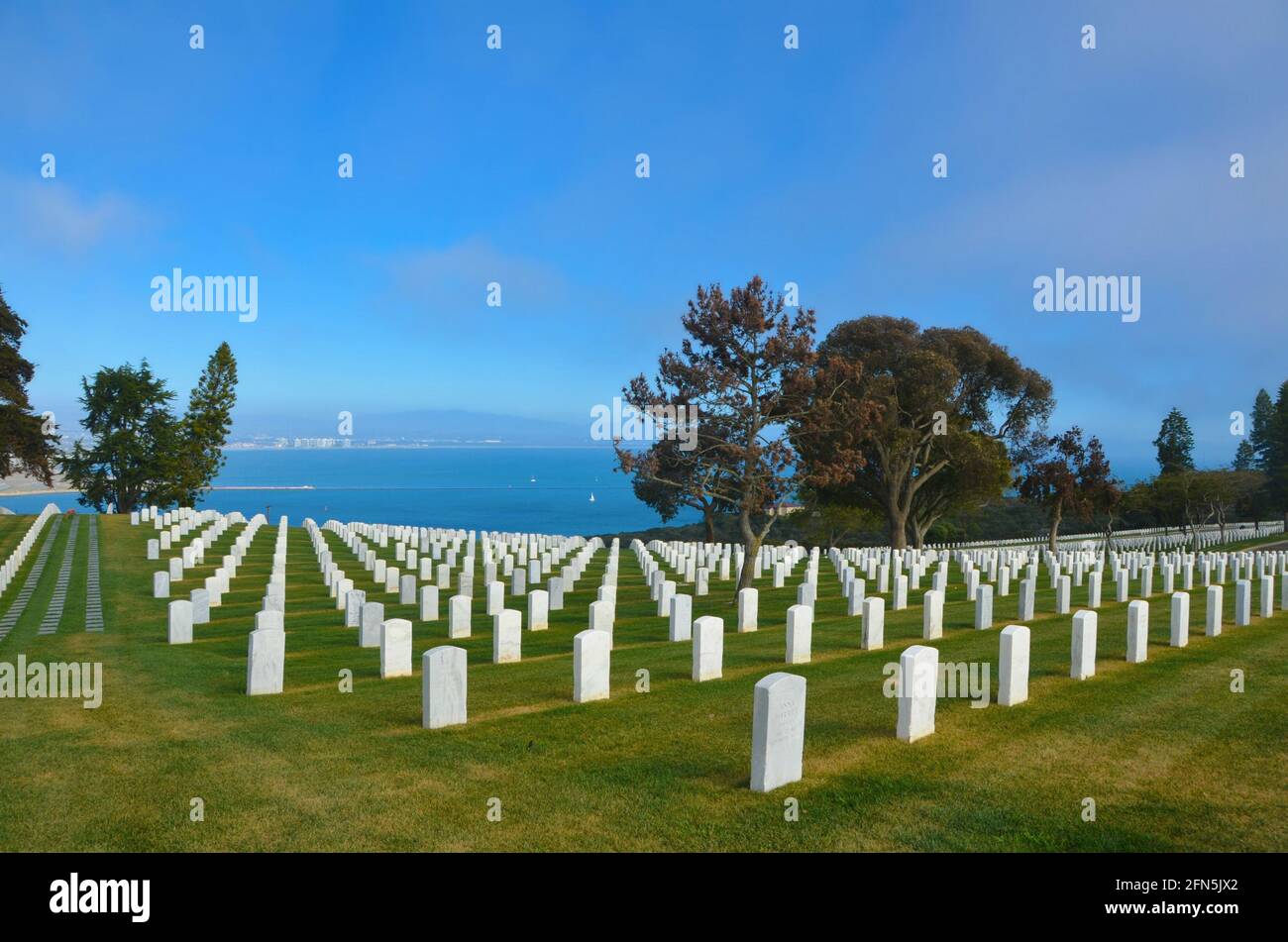 Landscape with scenic view of Fort Rosecrans National Cemetery ...