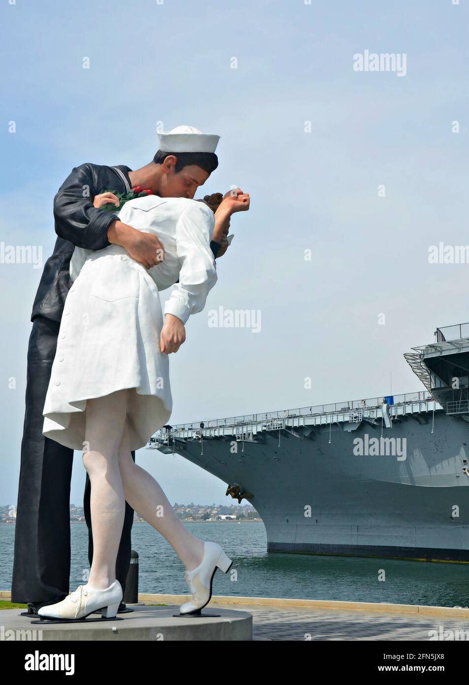 Scenic view of the Unconditional Surrender, a waterfront sculpture with ...