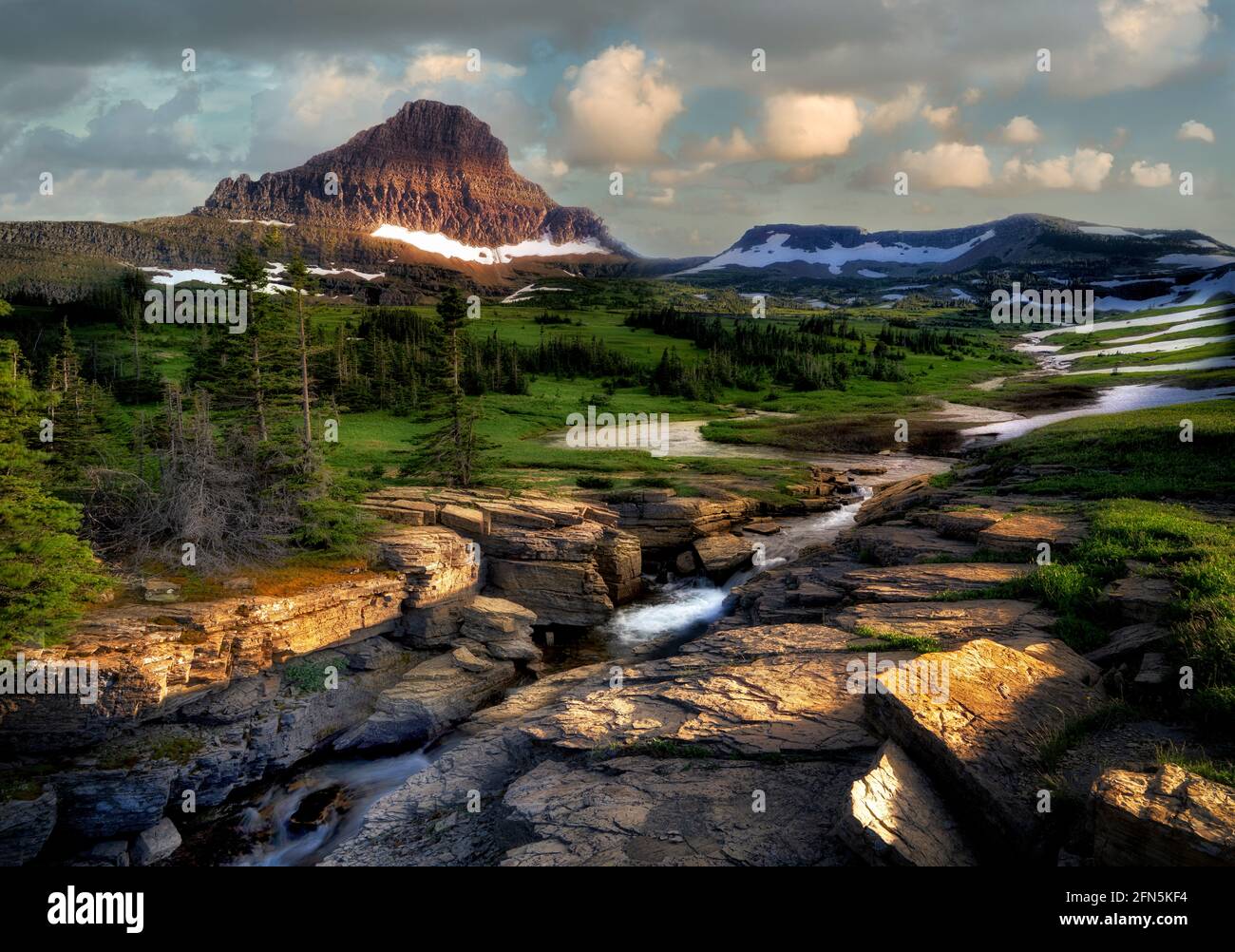 Reynolds Creek and Mt. Reynolds. Glacier National Park, Montanna Stock ...
