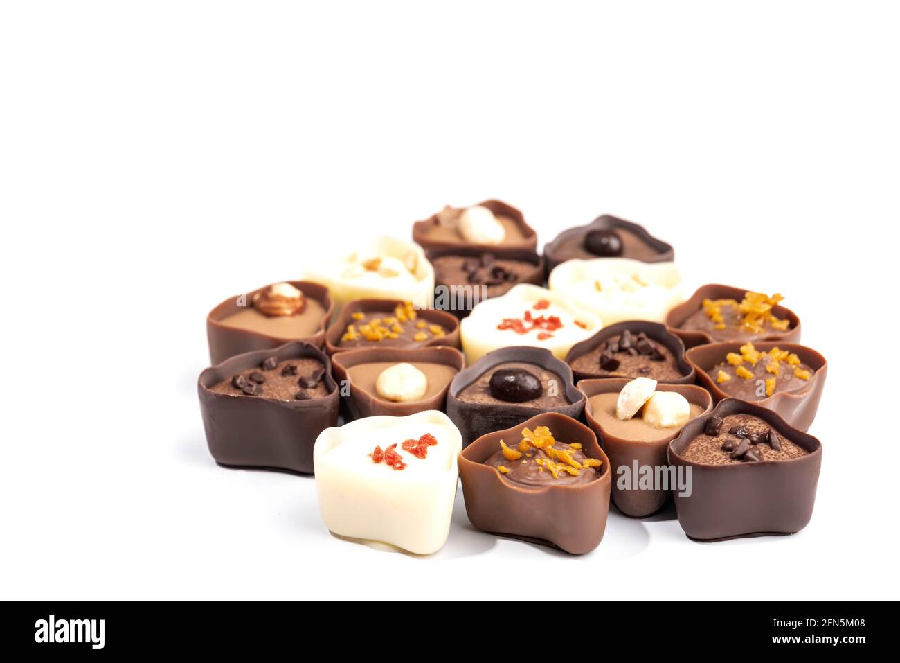 chocolate assortment candies isolated on white background Stock Photo ...