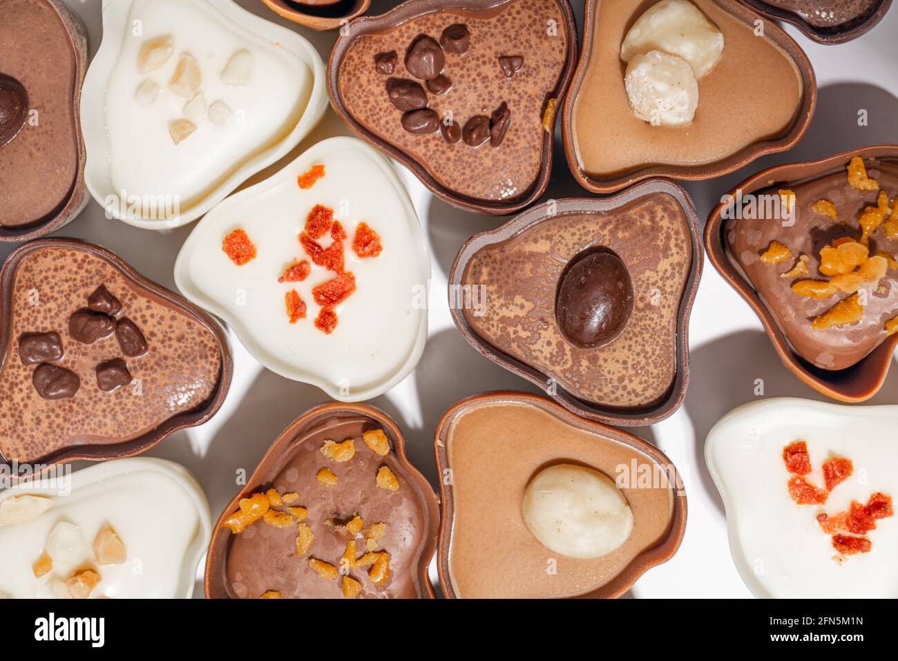 chocolate assortment candies isolated on white background Stock Photo ...