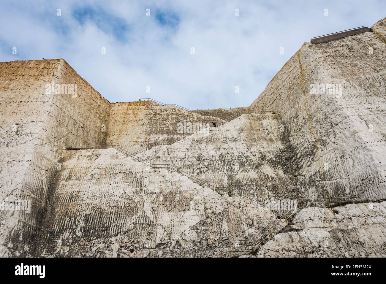 Peacehaven Heights Steps hewn from the chalk cliff face in East Sussex ...