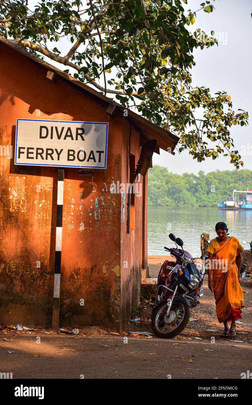 Divar Ferry Boat, Old Goa, Panjim, Panaji, Goa, India Stock Photo - Alamy