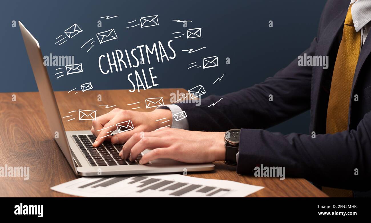 Businessman working on laptop, e-commerce concept Stock Photo - Alamy