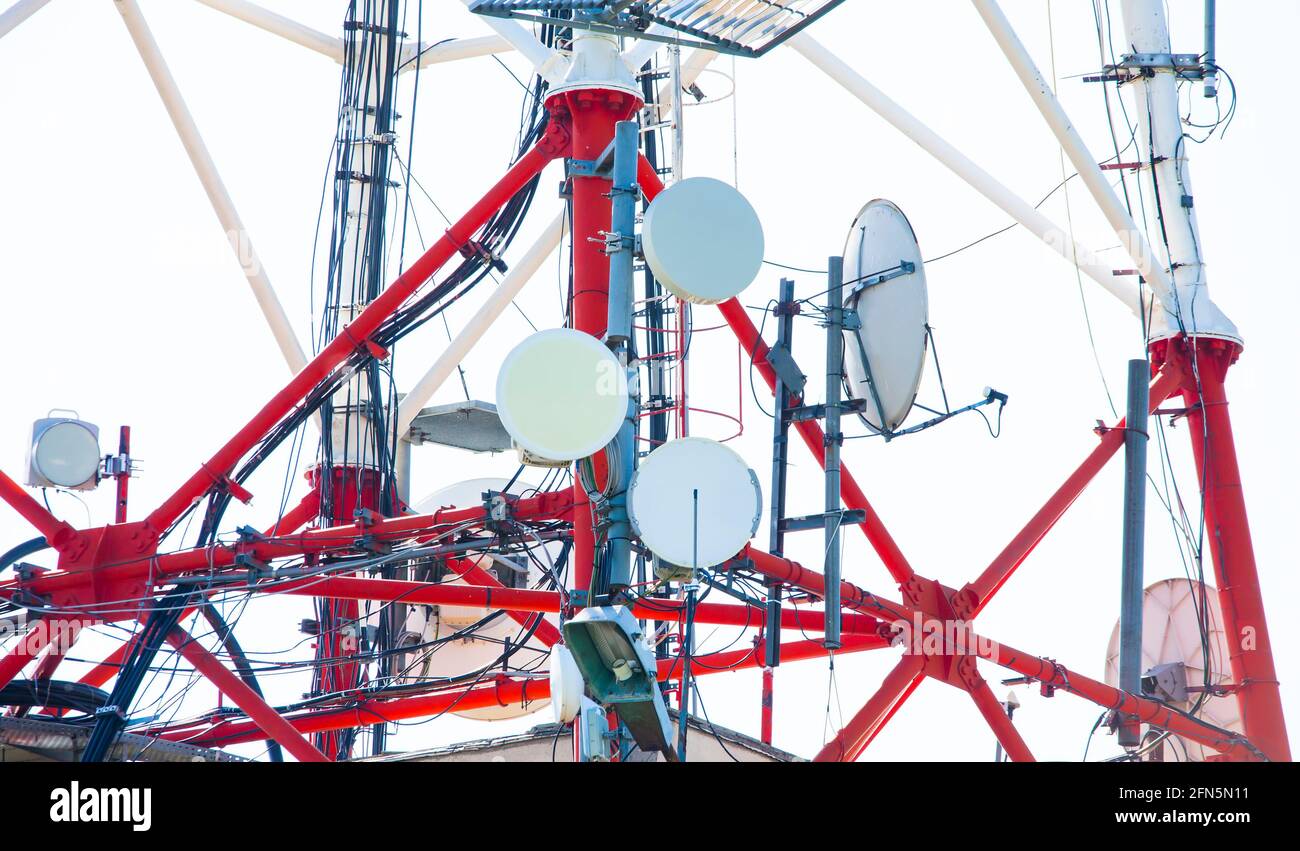 pole with signal antenna for broadcast Stock Photo - Alamy
