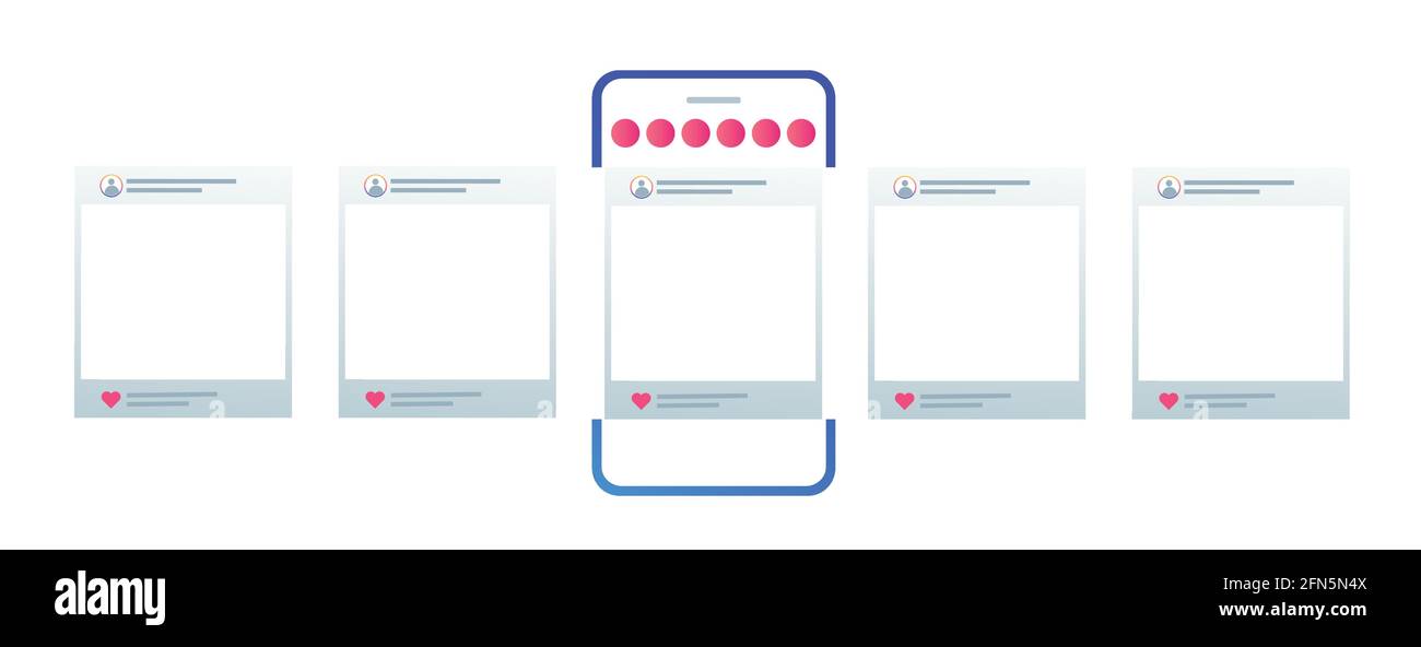 Social media mobile app page template. Carousel post. Minimal design ...