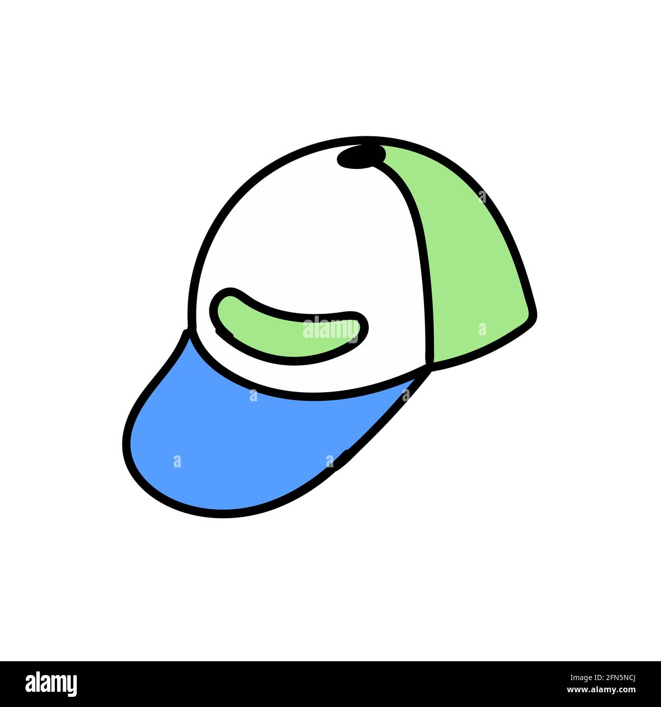 hand drawn doodle symbol baseball cap outline Stock Vector Image & Art ...